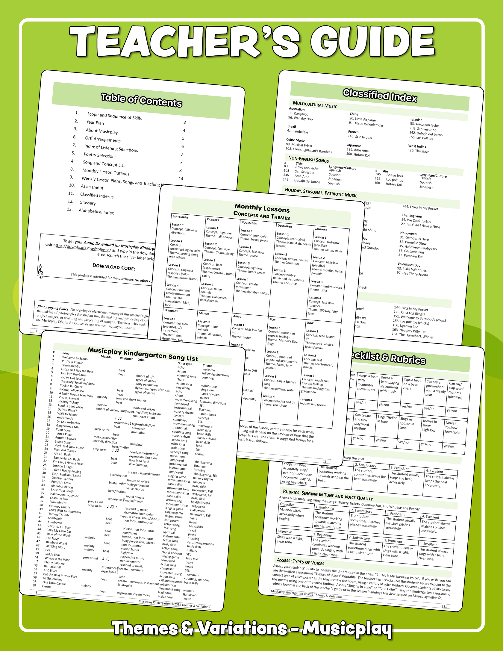 Musicplay Kindergarten Teacher's Guide + Digital Resources – Themes ...