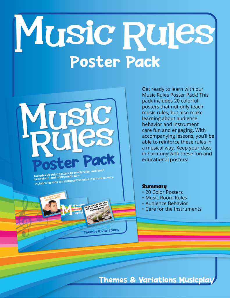 Music Rules Poster Pack | Themes & Variations - Musicplay