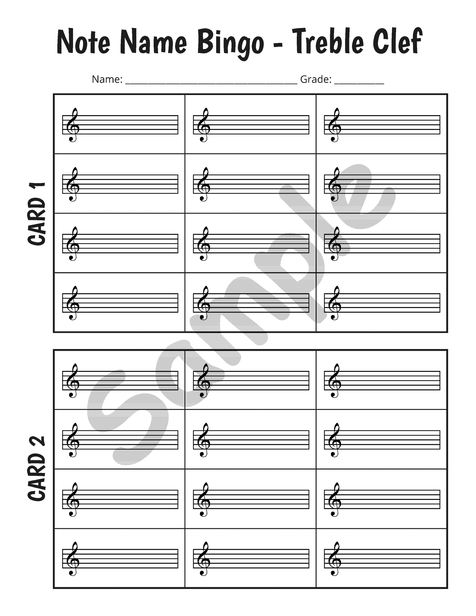 Note Name Bingo | Themes & Variations - Musicplay